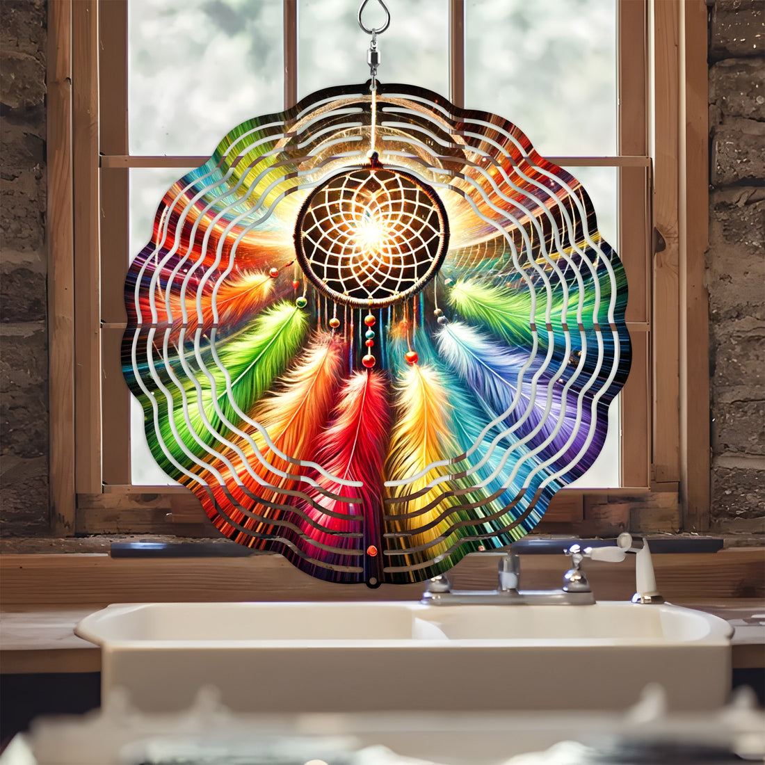 Colorful Native American Dreamcatcher Wind Spinner – Welcome Native ...