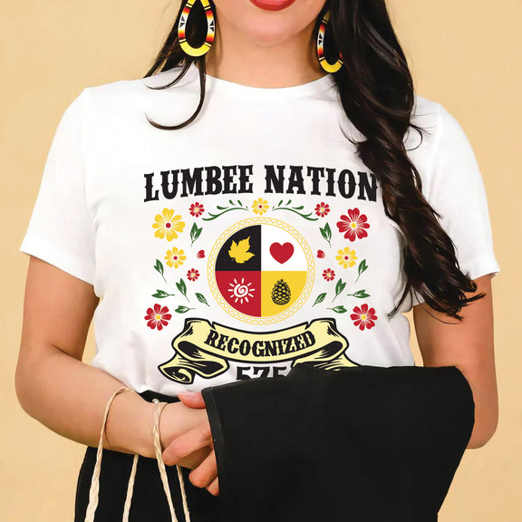 Lumbee Nation Recognized Native American 575 Floral Design Unisex T-sh ...