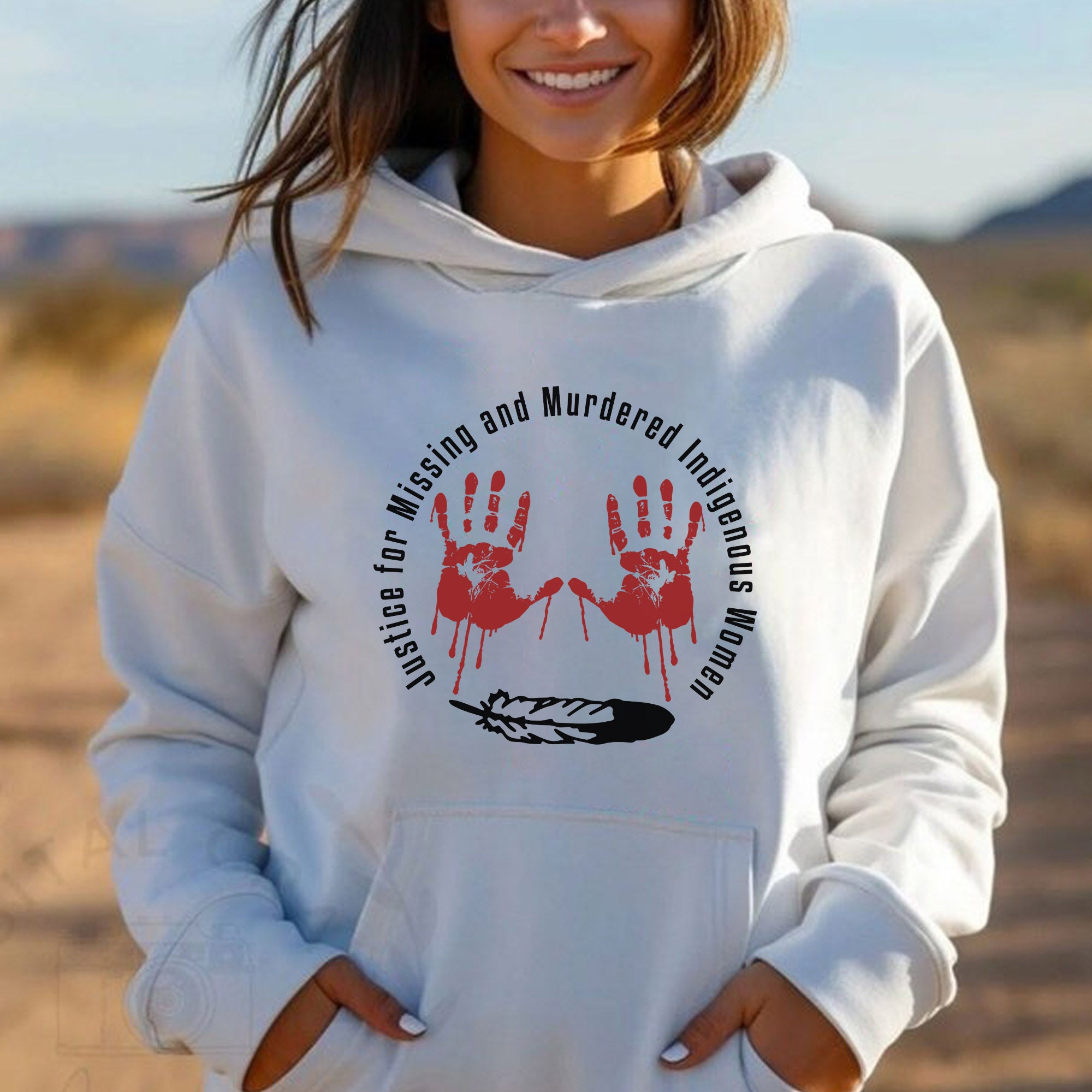 MMIW Awareness Justice For MMIW Red Hands Unisex T-Shirt/Hoodie/Sweats ...