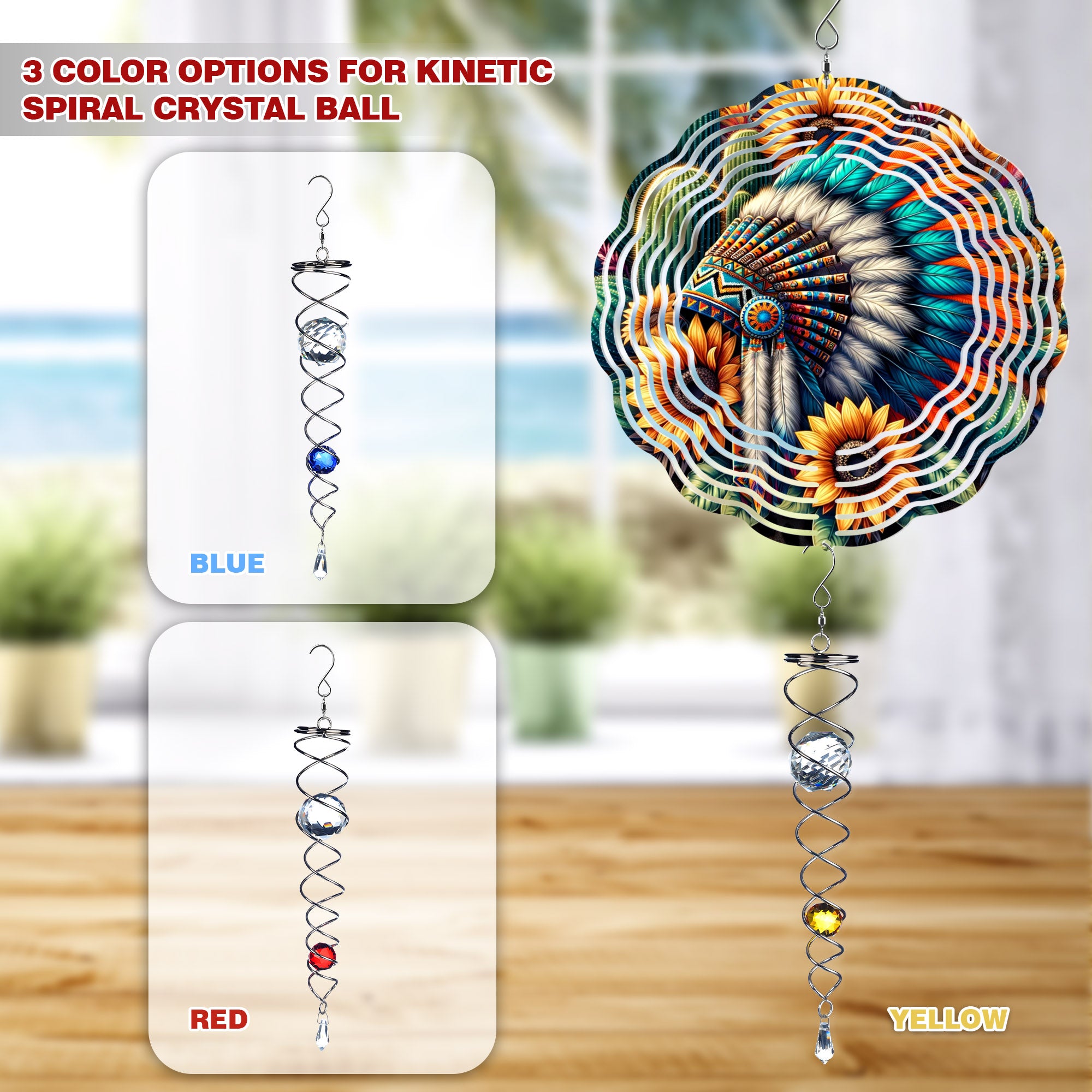 Colorful Native American Chief Headdress Wind Spinner 009 – Welcome ...
