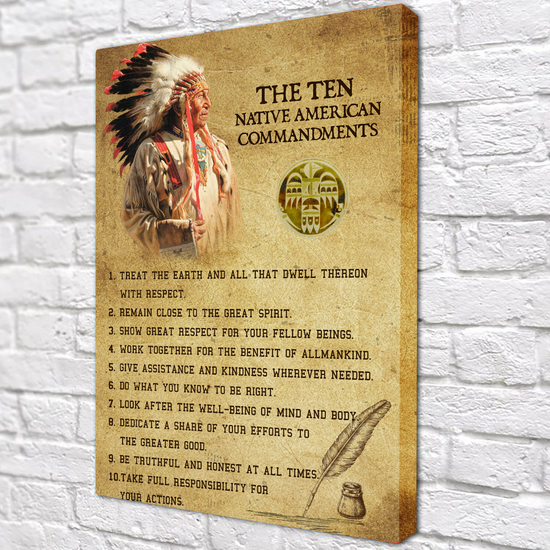 The Ten Native American Commandments Of Chief Poster – Welcome Native ...