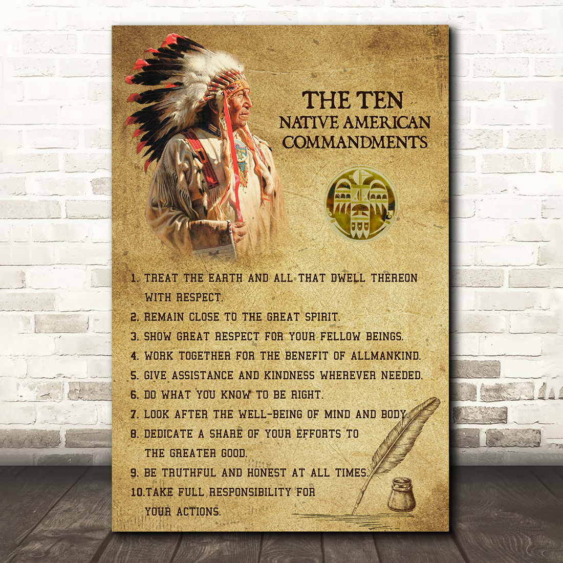 The Ten Native American Commandments Of Chief Poster – Welcome Native ...