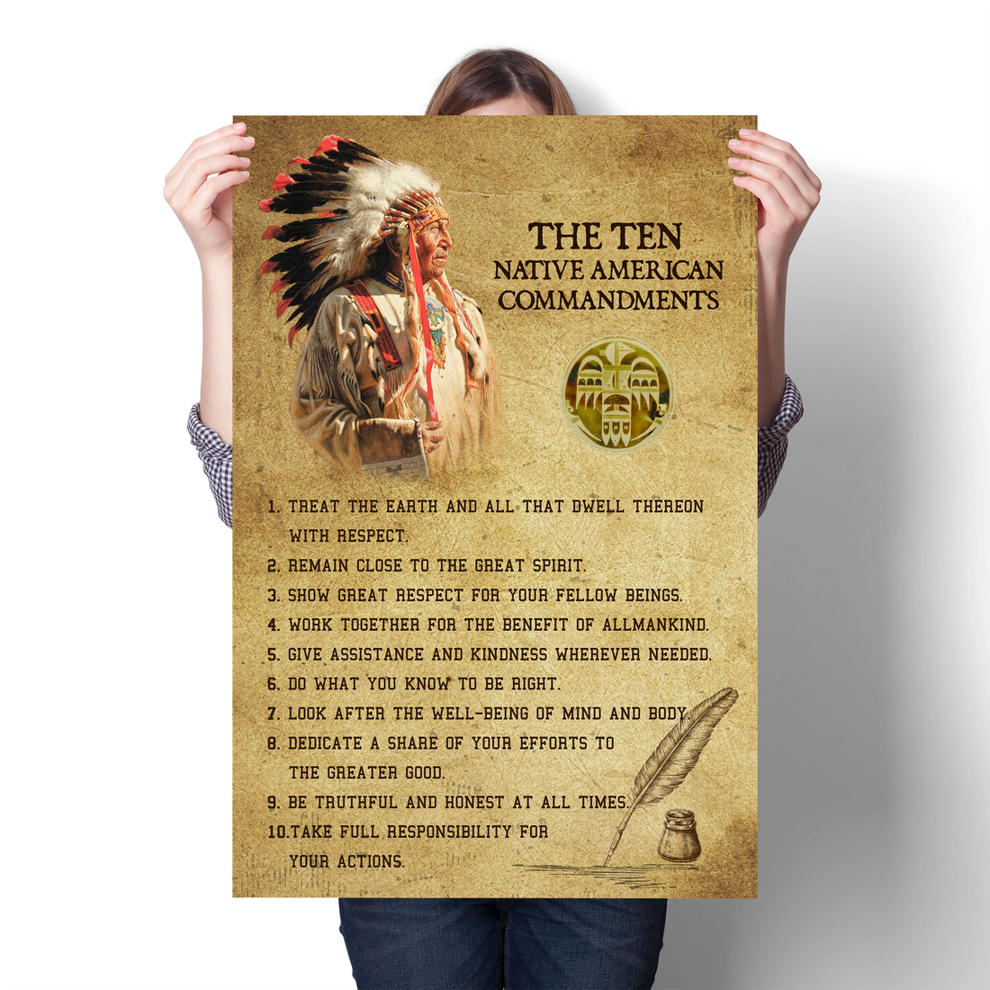 The Ten Native American Commandments Of Chief Poster – Welcome Native ...