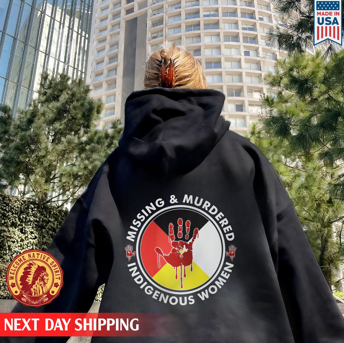 Missing Murder Indigenous Women Red Hand MMIW Unisex Back Hoodie/T-Shi ...