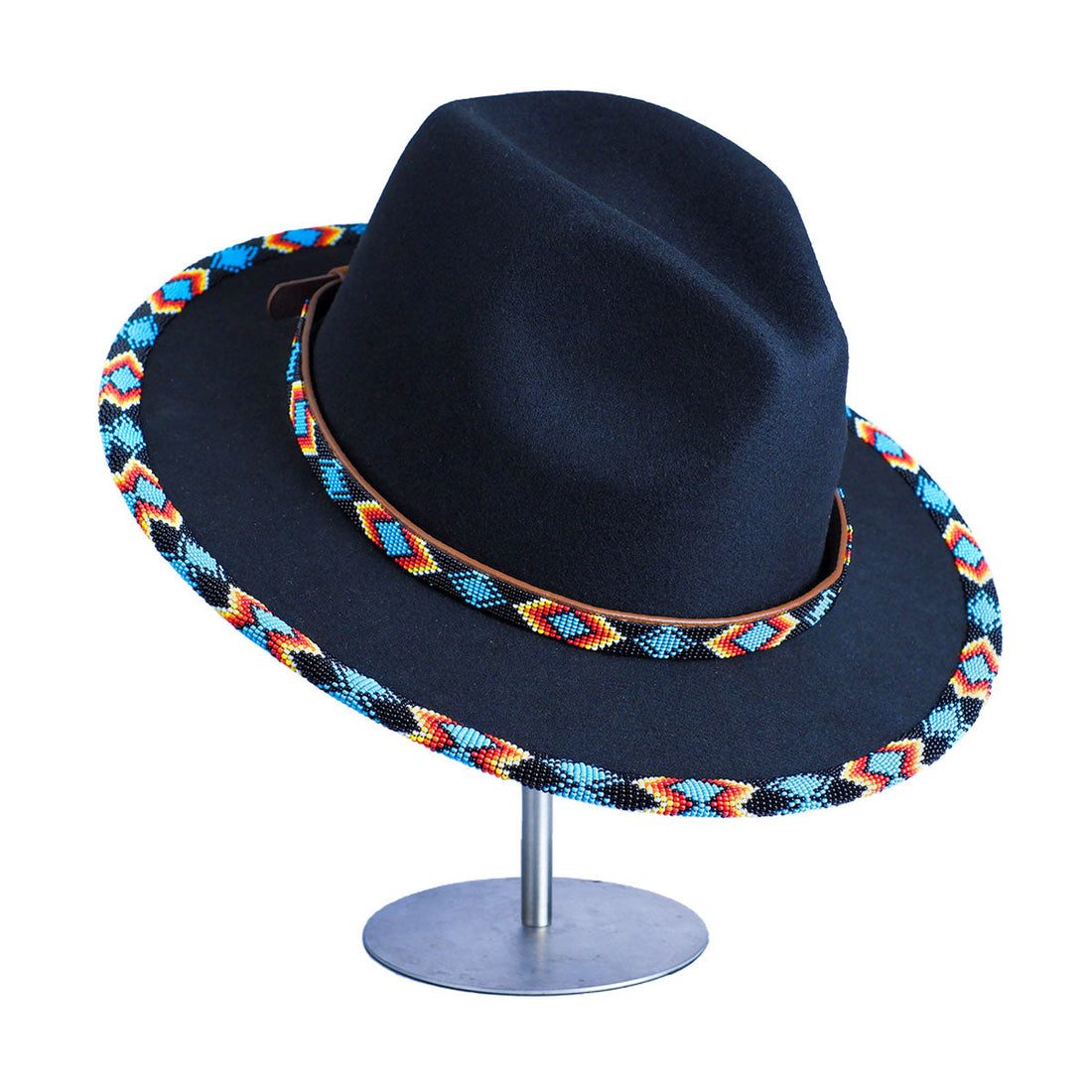 SALE OFF 50% - Dark Blue Pattern Handmade Beaded Fedora WCS – Welcome ...