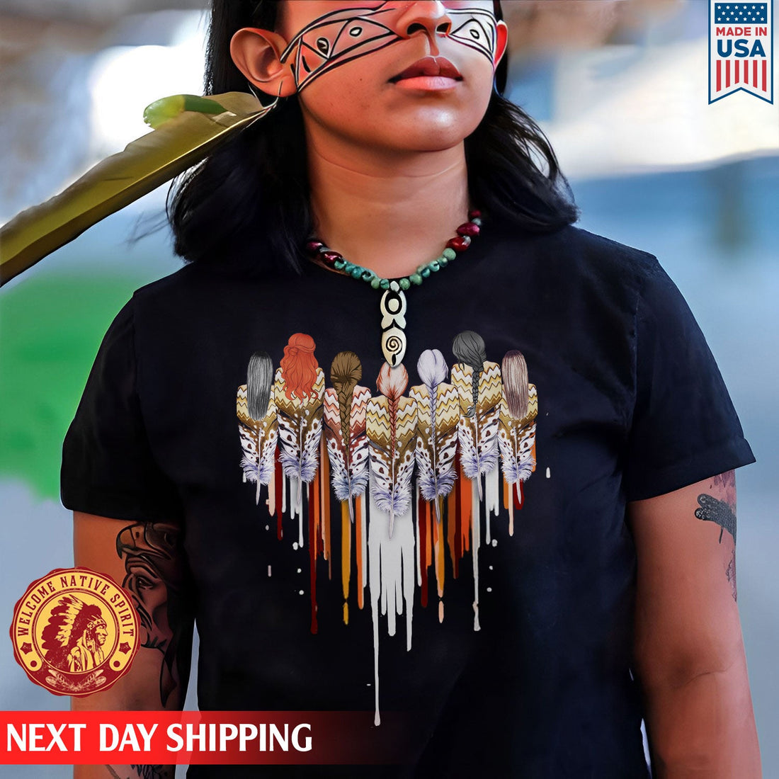 Native American Women Feather Heart Unisex Hoodie/Sweatshirt/T-Shirt ...