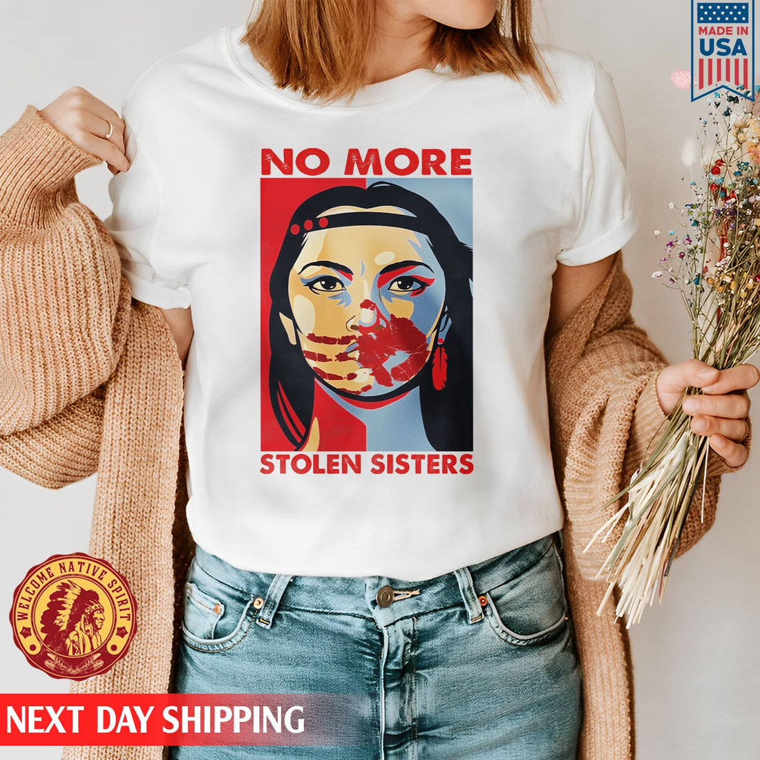 MMIW - No More Stolen Sisters Red Hand Woman Shirt 019 – Welcome Native ...
